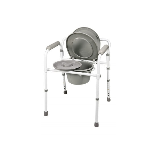 Lumex | Deep Seat Steel Folding Commode (7108A) – MedicalSuppliesFast.com