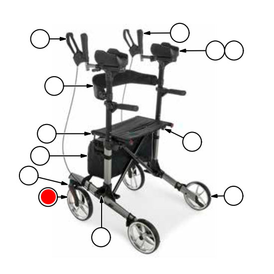 Lumex | Replacement Front Wheel for LX9000 Rollator (LX9000-FWH ...