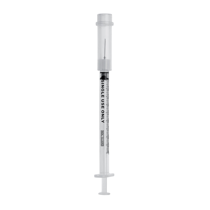 Sol Millennium | SOL-GUARD 1ml TB Safety Syringe w/Fixed Needle 27G x 1 ...