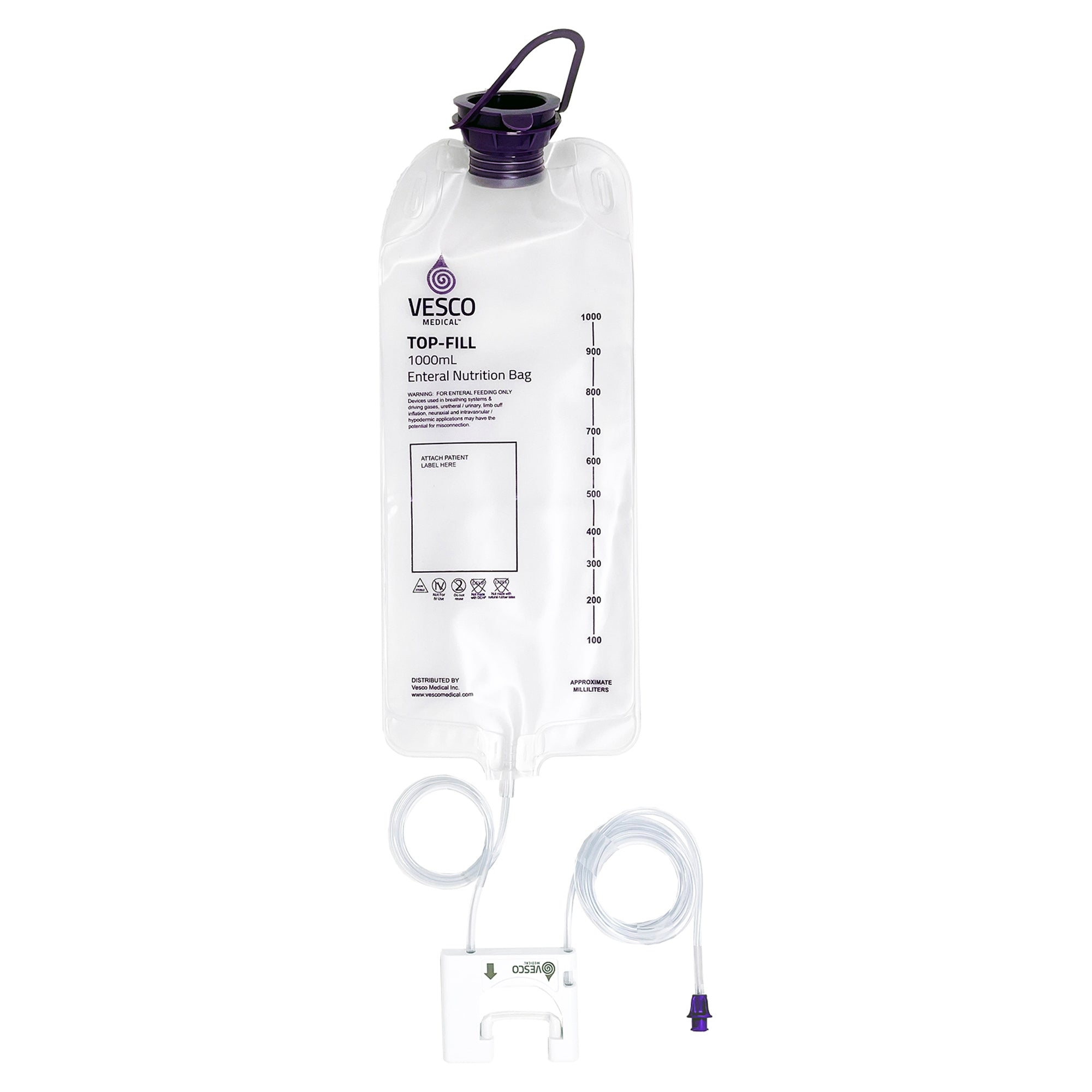 Vesco Medical 1000mL Bag Q Pump Feed Set with ENFit Connector - High ...