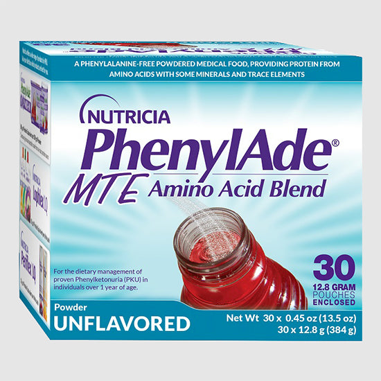 Nutricia | PhenylAde MTE Amino Acid Blend, Unflavored, 12.8g Pouch ...